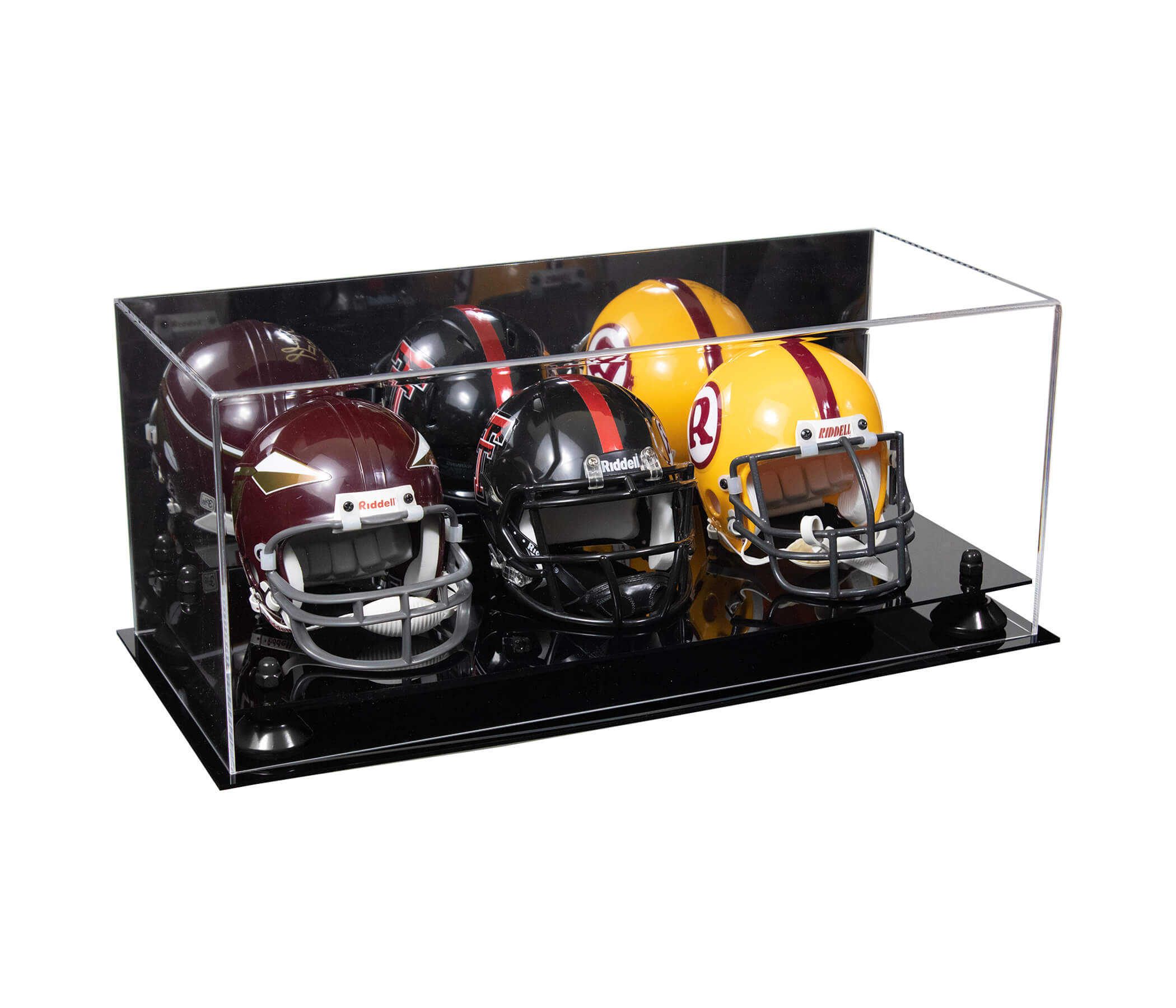 Acrylic Three Mini - Miniature Football Helmet (not Full Size) Display – Better Display Cases