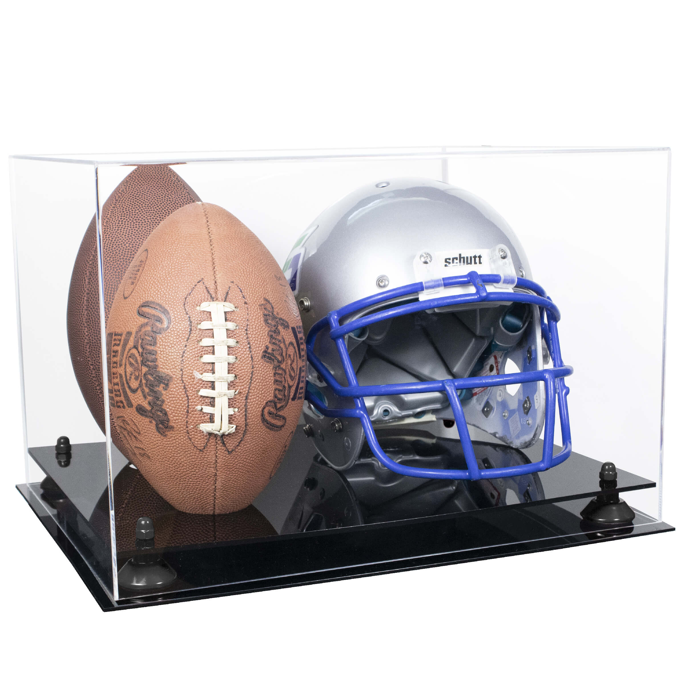 Double Helmet and Football Display Case | Better Display Cases