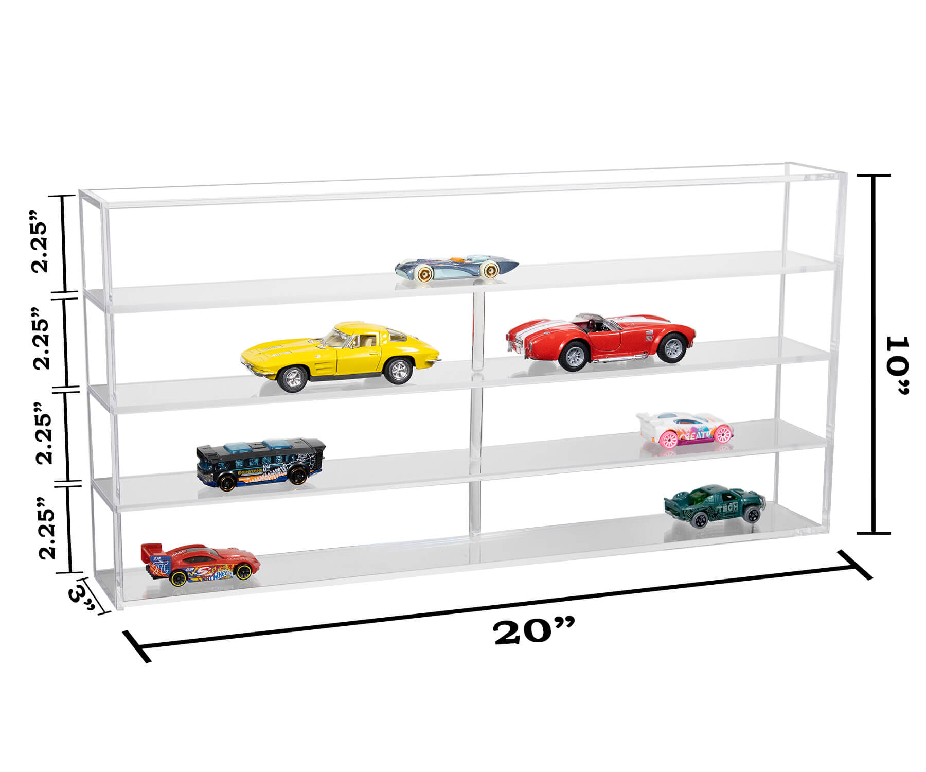 Clear Acrylic Versatile Display Case with Shelves – Better Display Cases
