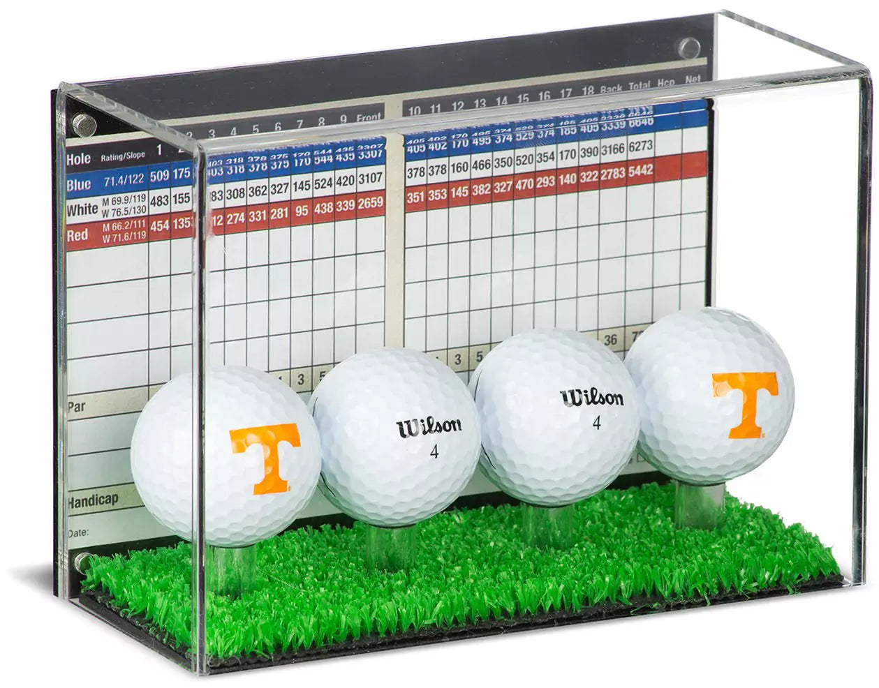 Acrylic Golf Ball Display Case with Turf Base | Better Display Cases