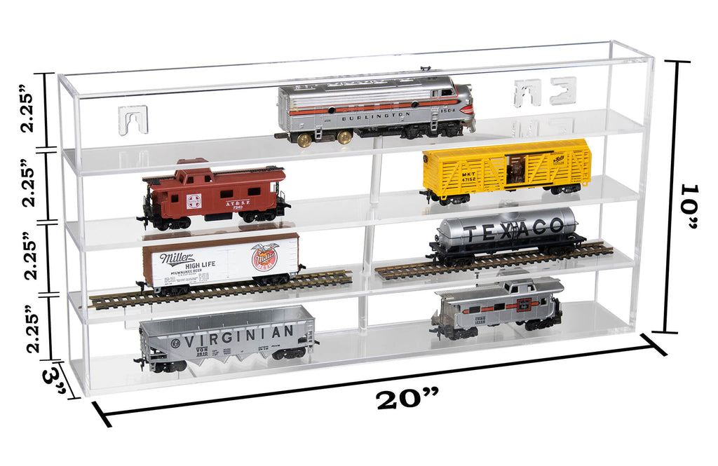 Clear Acrylic Model Train Display Case with 4 Shelves (A123)