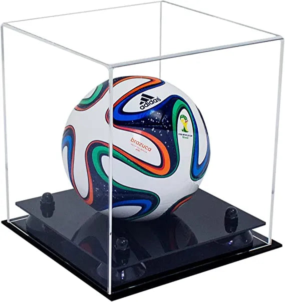 Mini Soccer Ball Display Cases - Clear, Mirror & Bases