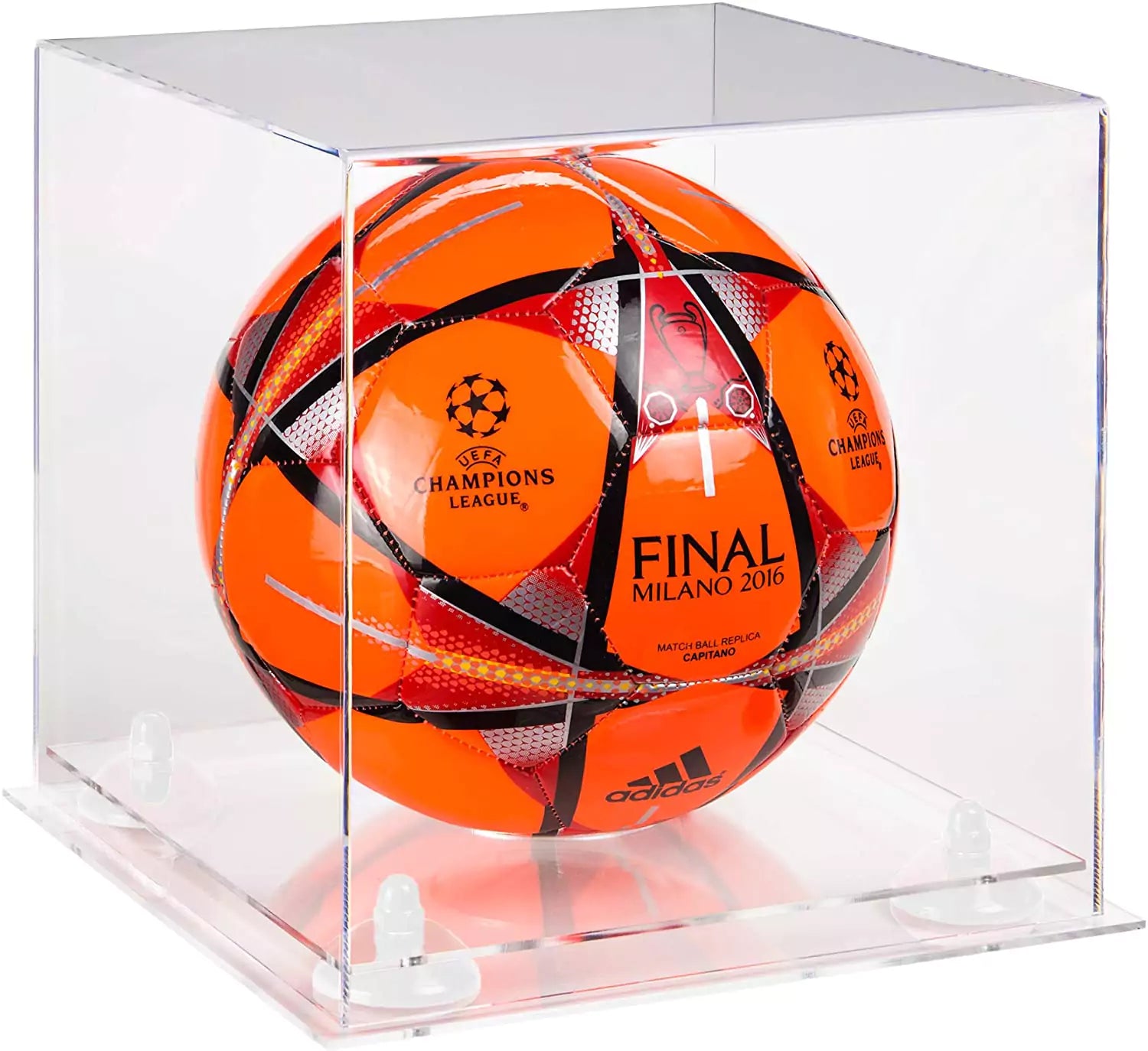 Soccer Ball Display Cases – Clear, Mirror, Bases & Risers