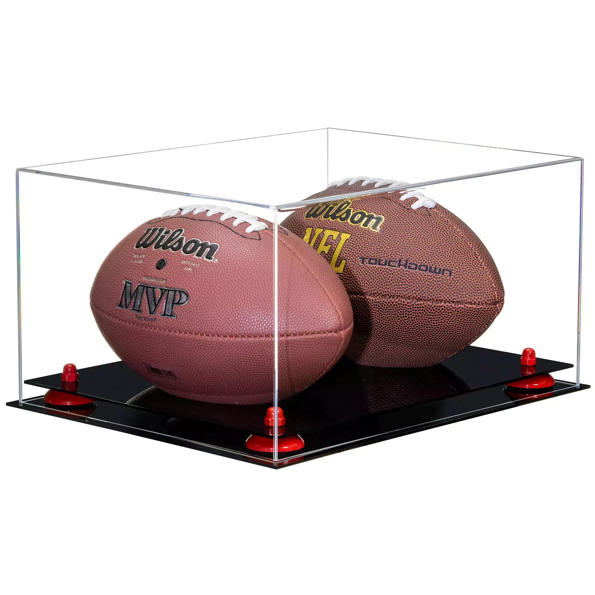 Full Size Two Football Display Case | Better Display Cases