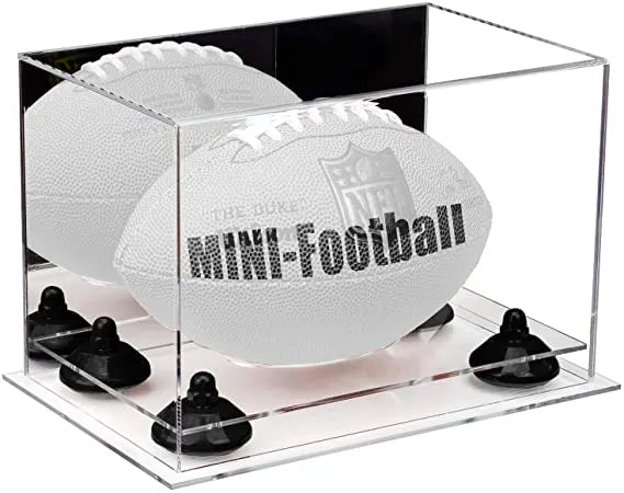 Mini Football Display Cases - Clear, Mirror, Risers & Bases