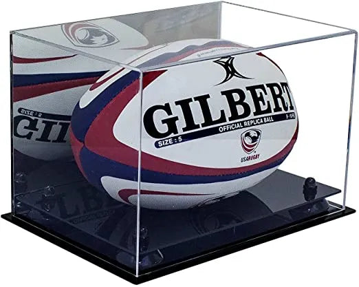 Acrylic Rugby Ball Display Case - Mirror No Wall Mount (A004/B41)