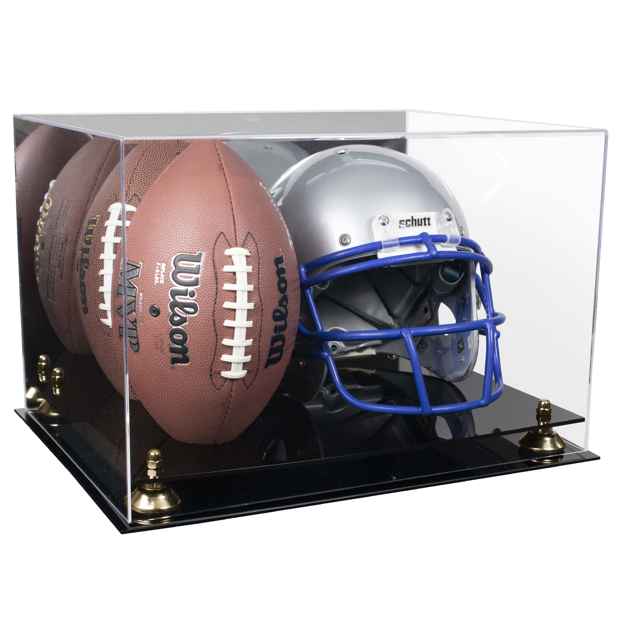 Acrylic Full-Size Football and Helmet Display Case with Mirror Back ...