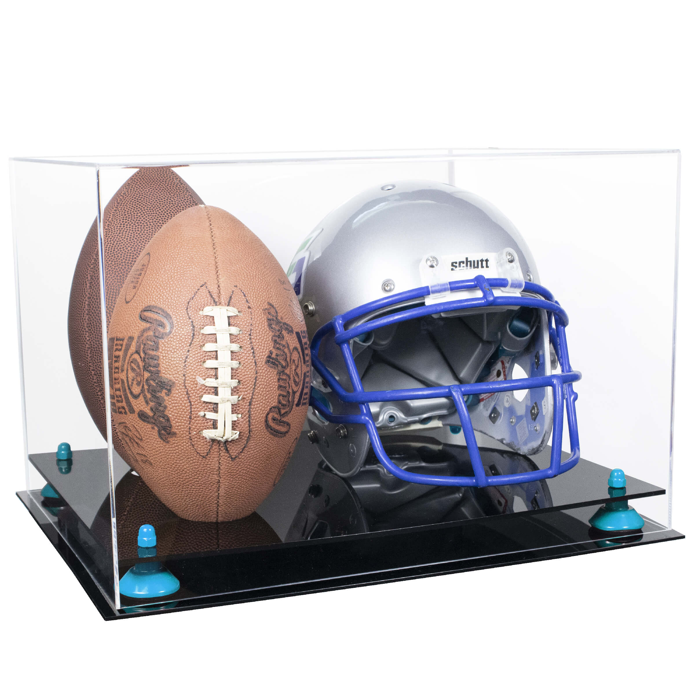 Clear Acrylic Full-Size Double Football and Helmet Display Case ...