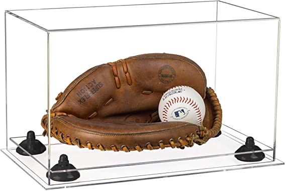 Baseball Catchers Mitt Display Cases - Clear, Mirror & Bases