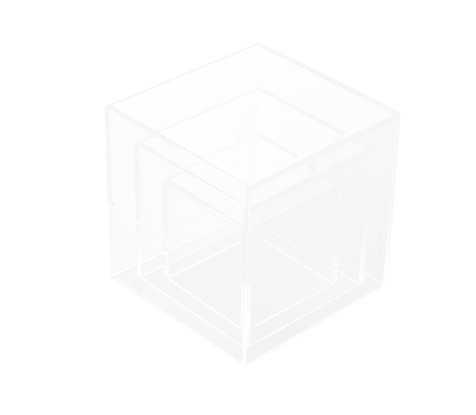 Clear Acrylic Cube Display Nesting Risers Set of 3