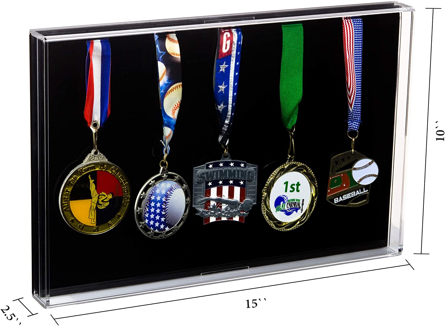 Medal Award, Badges or Pins Collector's Display Case | Free Shipping