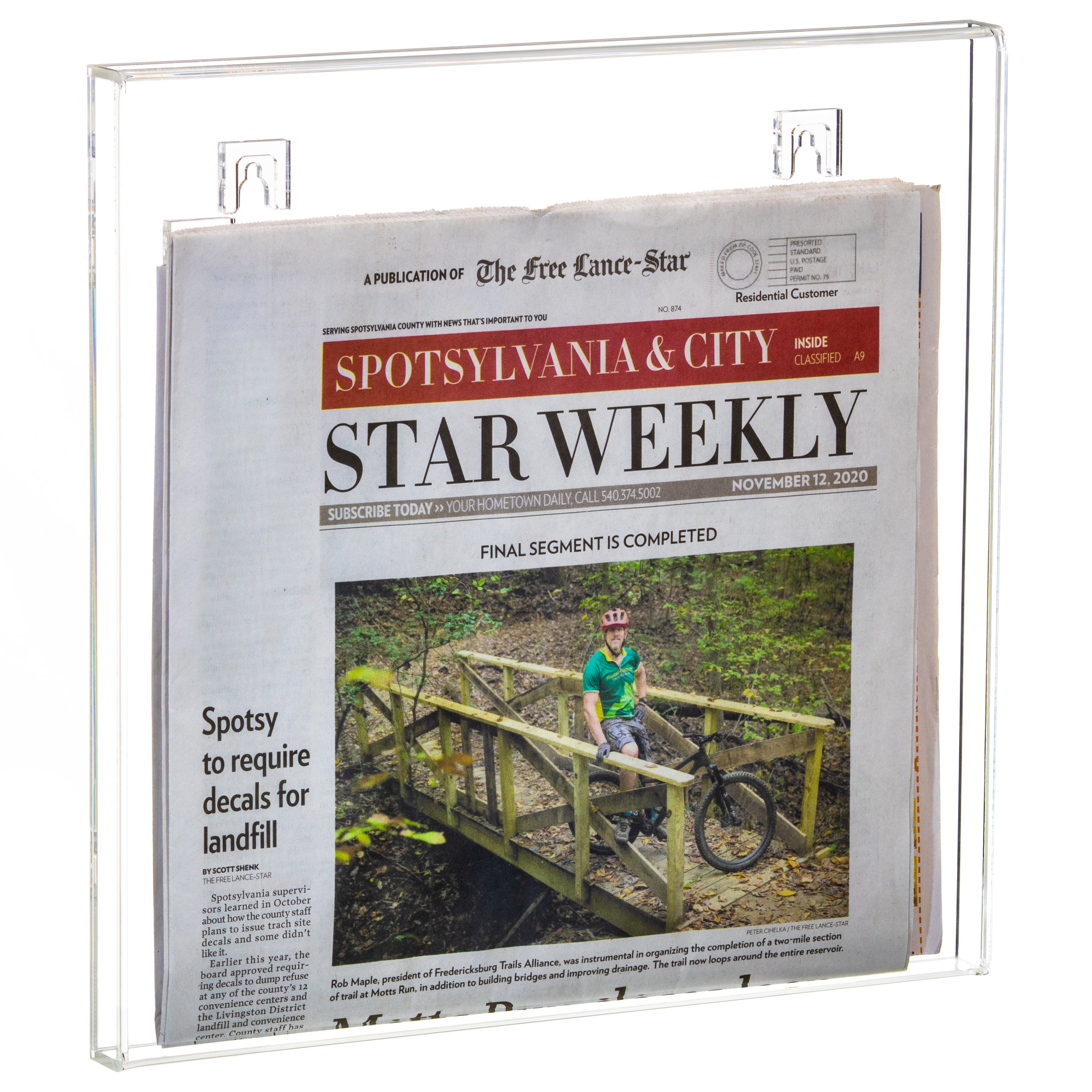 Acrylic Vinyl Record Holder Display Case w/ Wall Mounts - 13x 0.75x13 ...