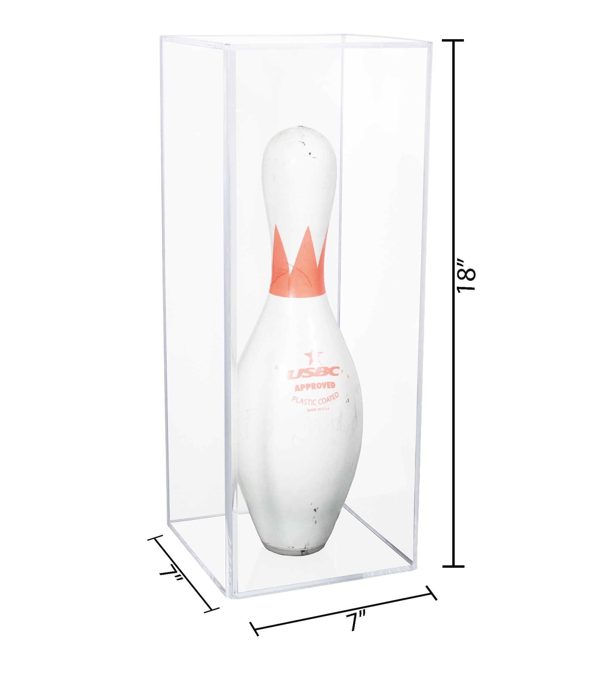 Bowling Pin Display Case with Slide Back (Table Top or Wall Mount) 7 ...