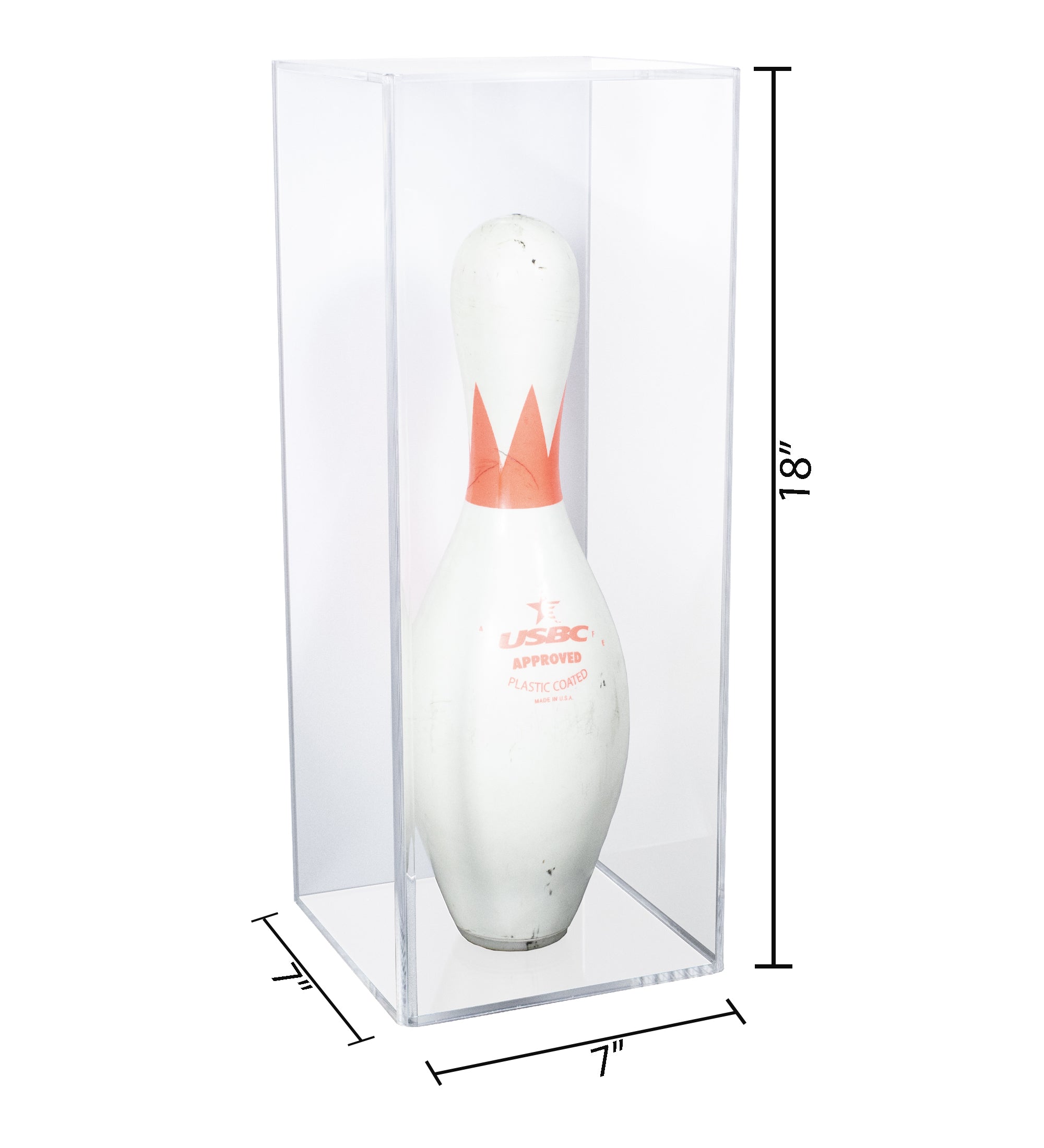 Bowling Pin Display Case with Slide Back (Table Top or Wall Mount) 7 ...