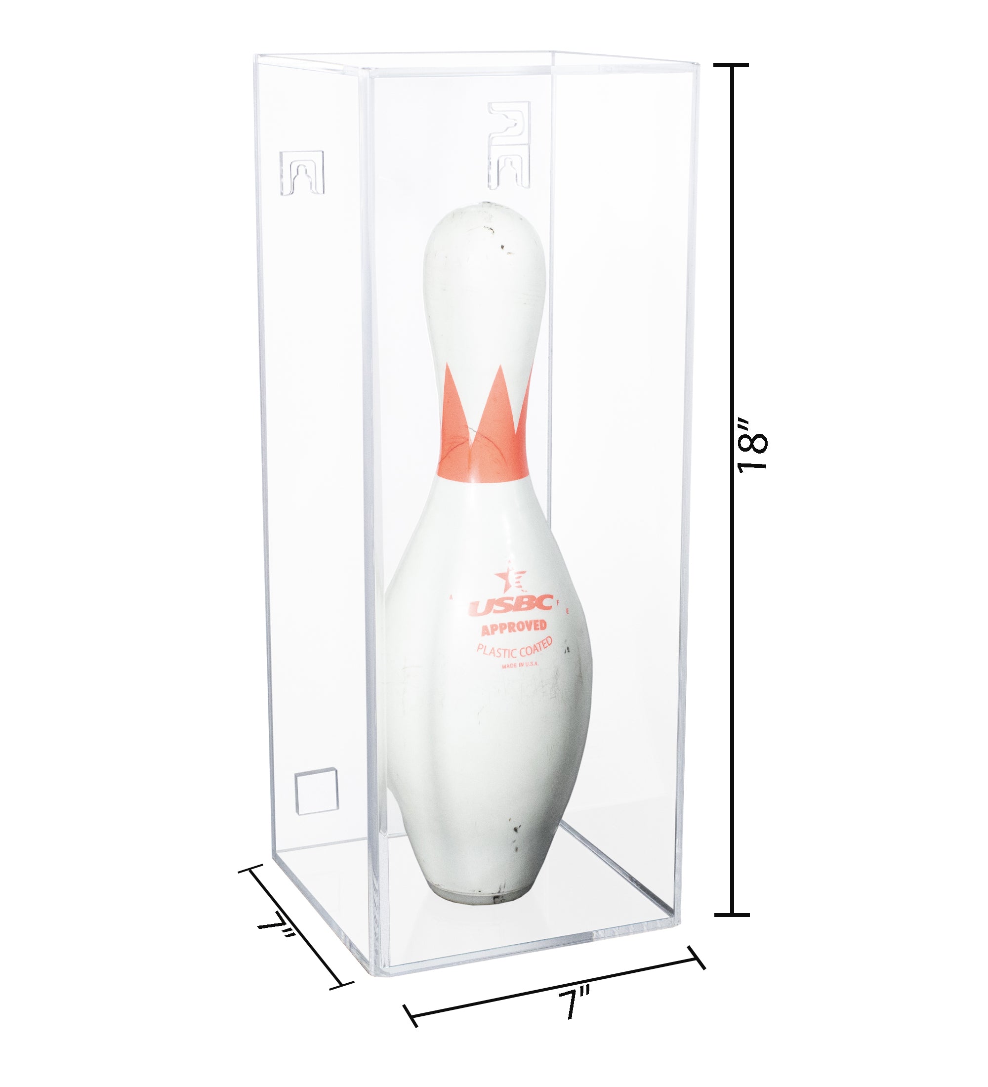 Bowling Pin Display Case with Slide Back (Table Top or Wall Mount) 7 ...